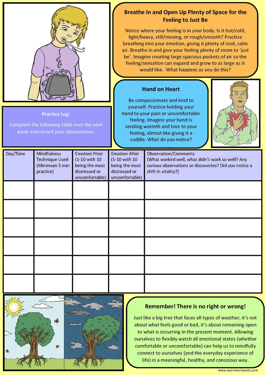 Mindfulness Handout Bundle | Based on clinically validated interventions.
