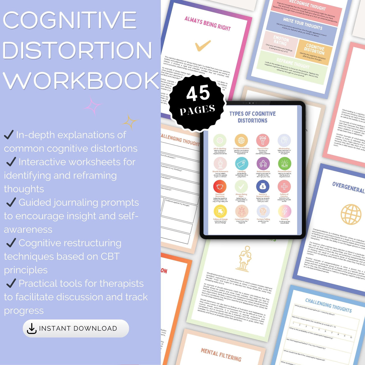 Cognitive Distortions Workbook | Based on clinically validated ...