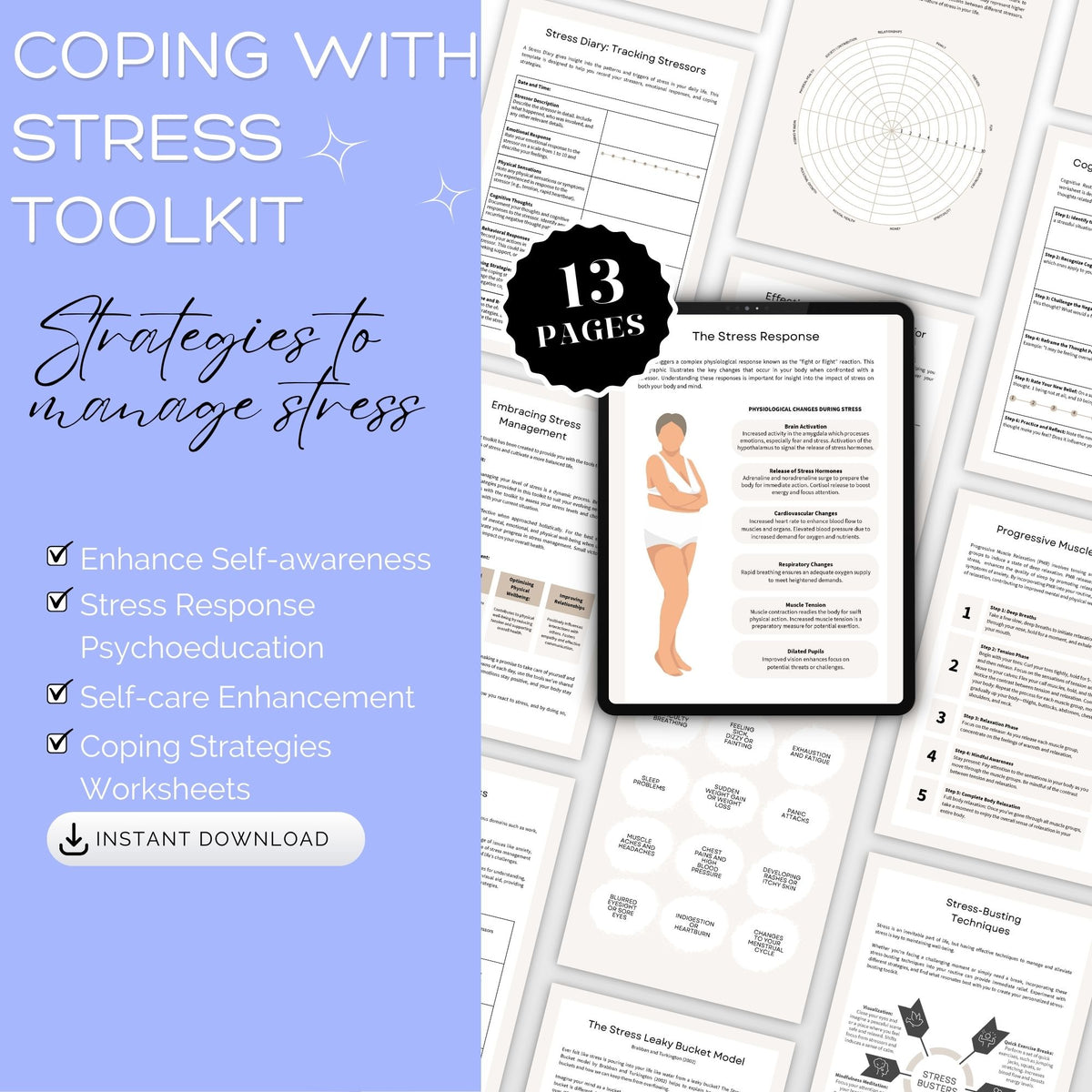 The Stress Workbook Bundle | Based on clinically validated interventions.