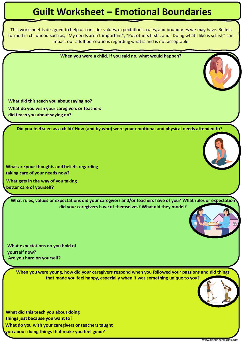 Understanding Guilt Handout Bundle - Instant PDF Download | Based on ...