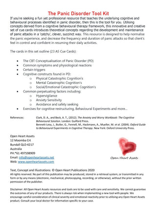 Panic Disorder Tool Kit Front Page | Based on clinically validated ...