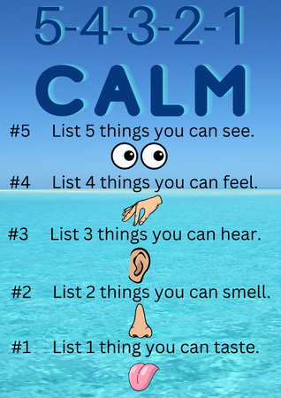 5-4-3-2-1 Grounding Handout | Based on clinically validated interventions.