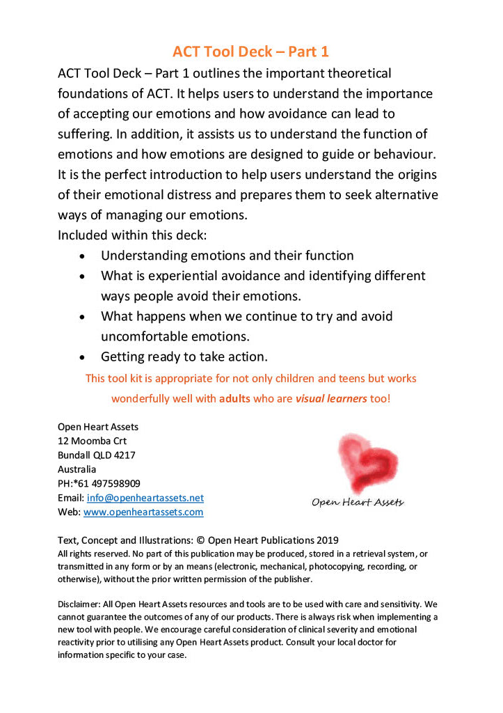ACT Tool Deck Part 1 Page 2 | Based on clinically validated interventions.