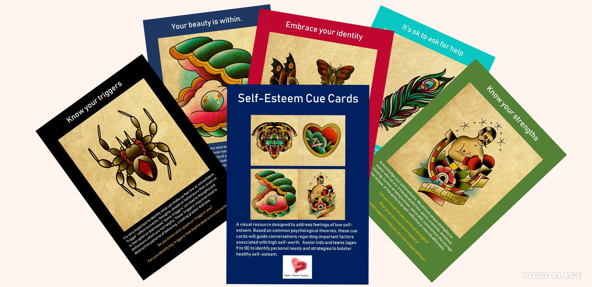 Self-Esteem Cue Cards | Based on clinically validated interventions.